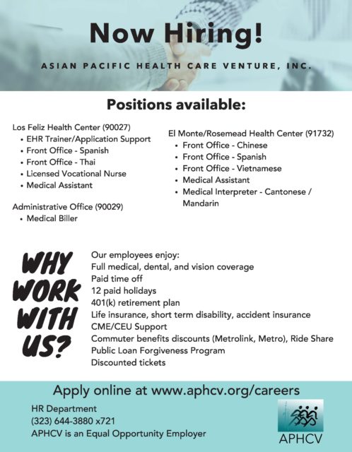 APHCV is Hiring! – APHCV