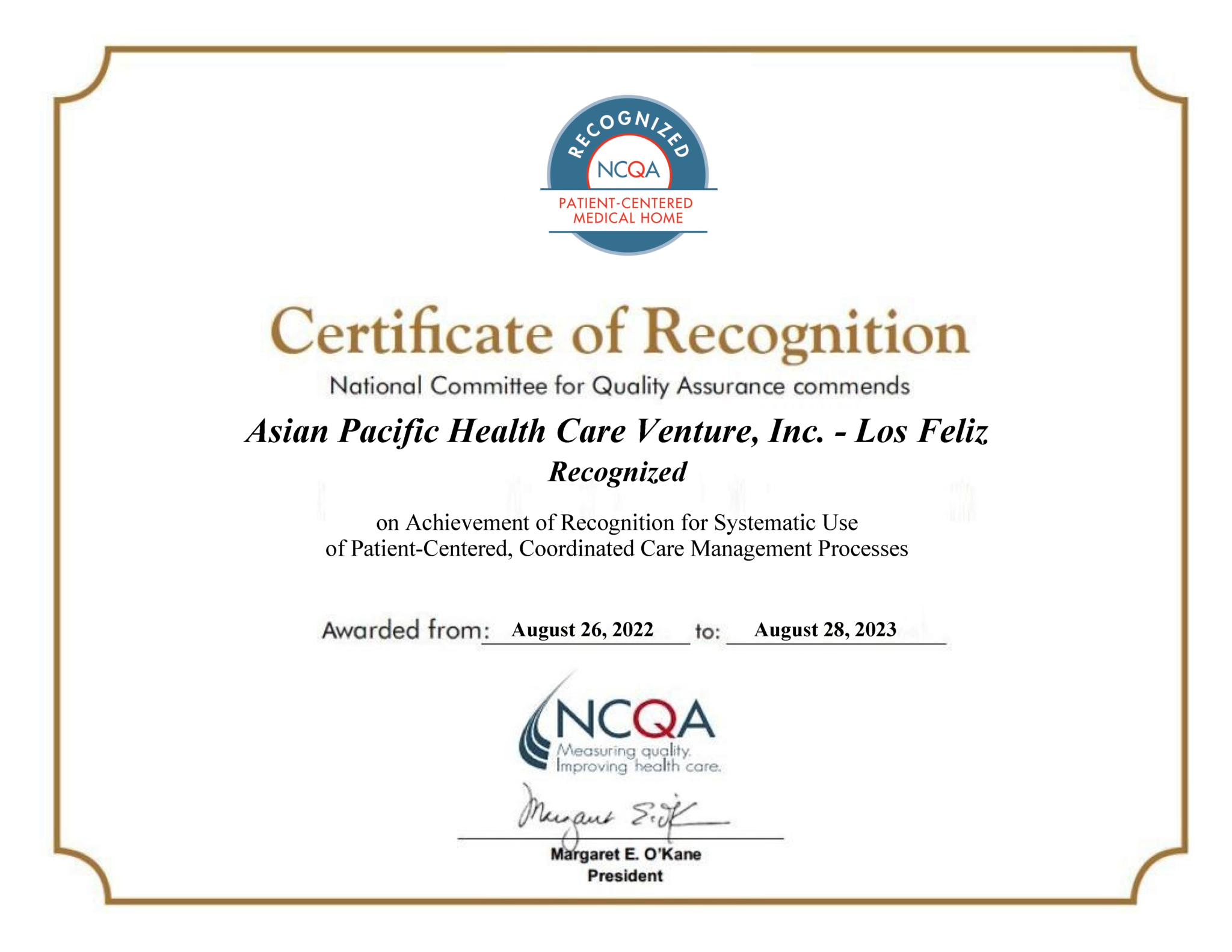 National Committee of Quality Assurance – APHCV